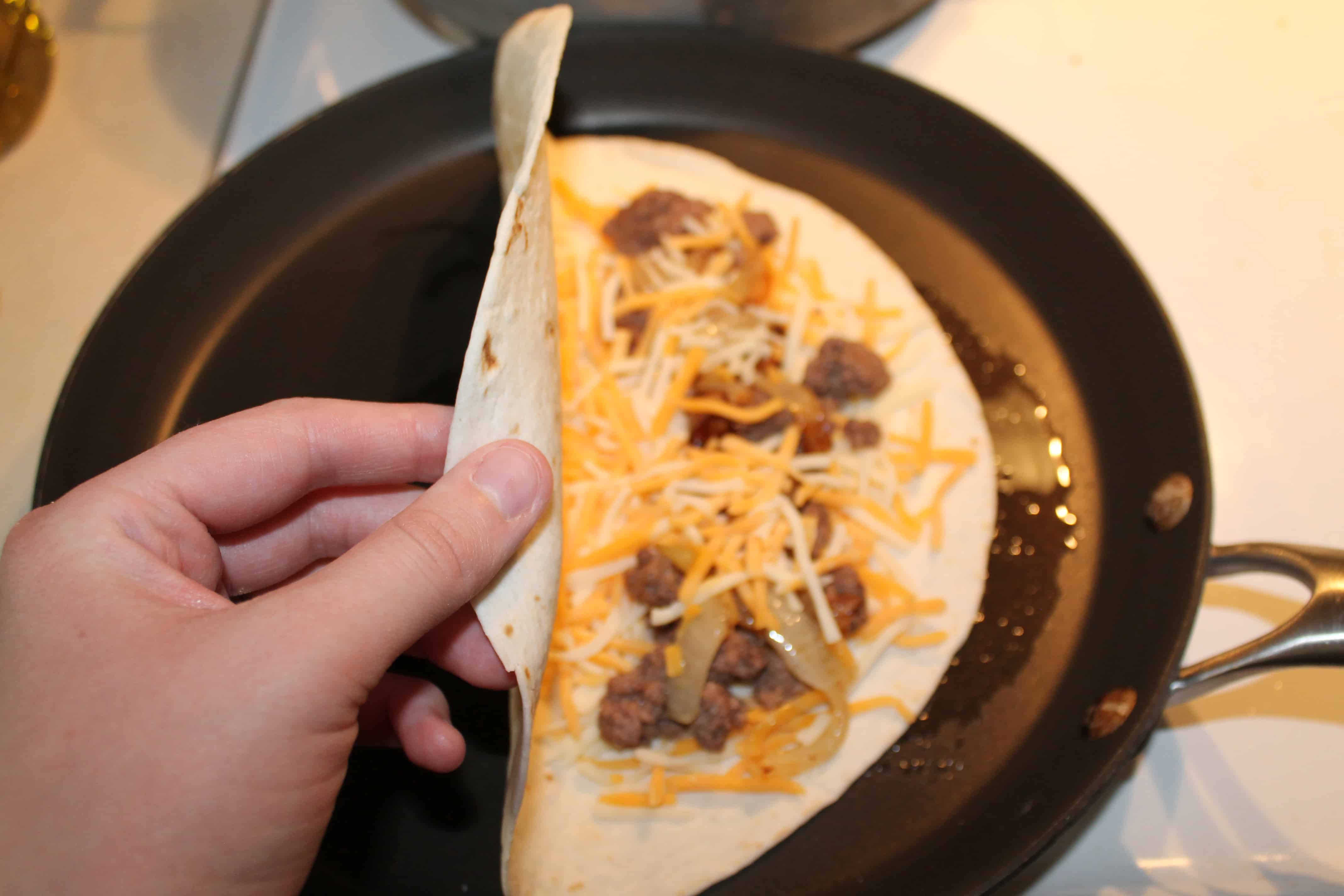Cheeseburger Quesadilla - Mom With Cookies
