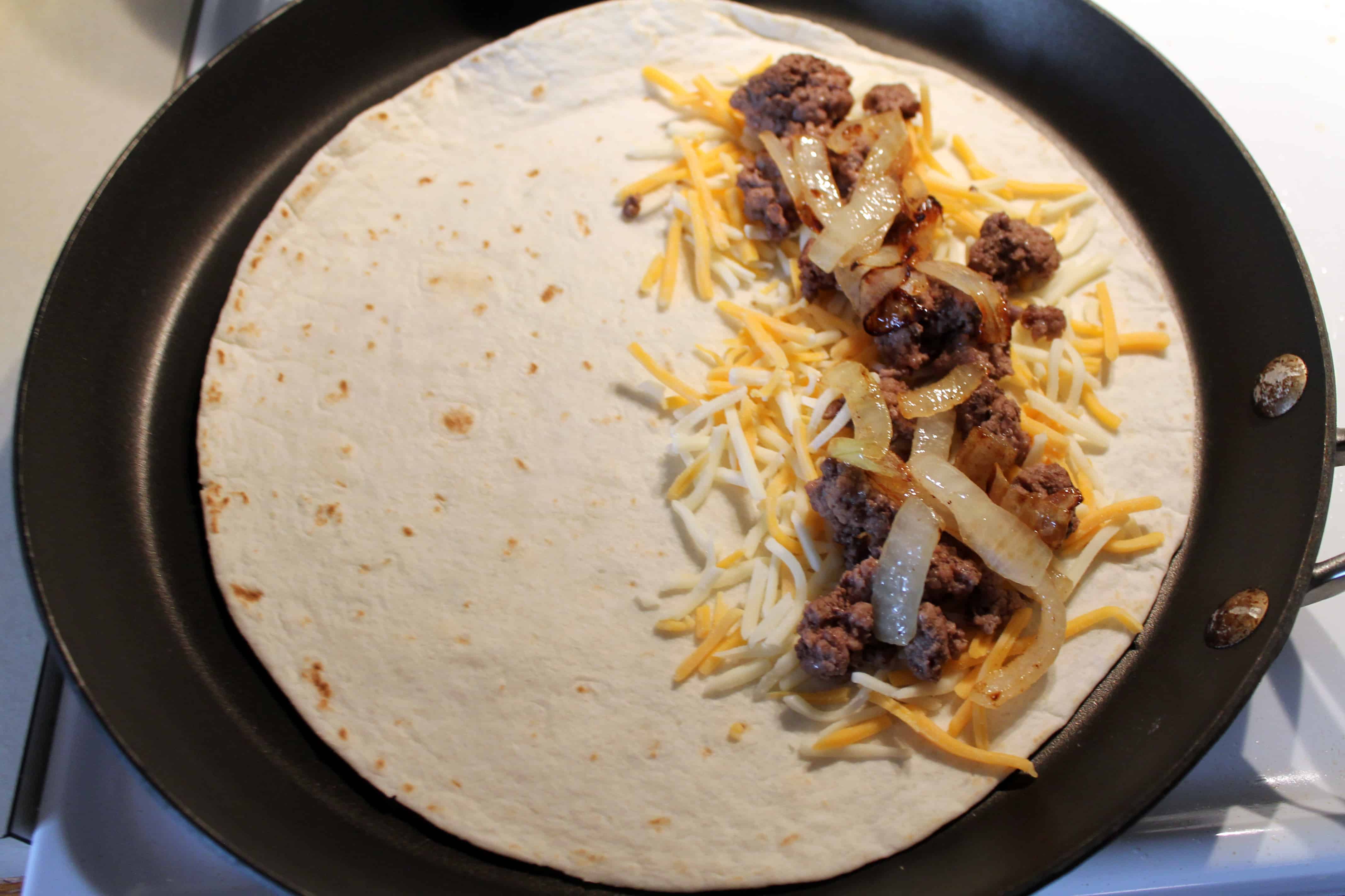 Cheeseburger Quesadilla - Mom With Cookies